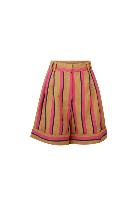 Cooper TAN LINES SHORT - Shorts : Diahann Boutique - COOPER SS20