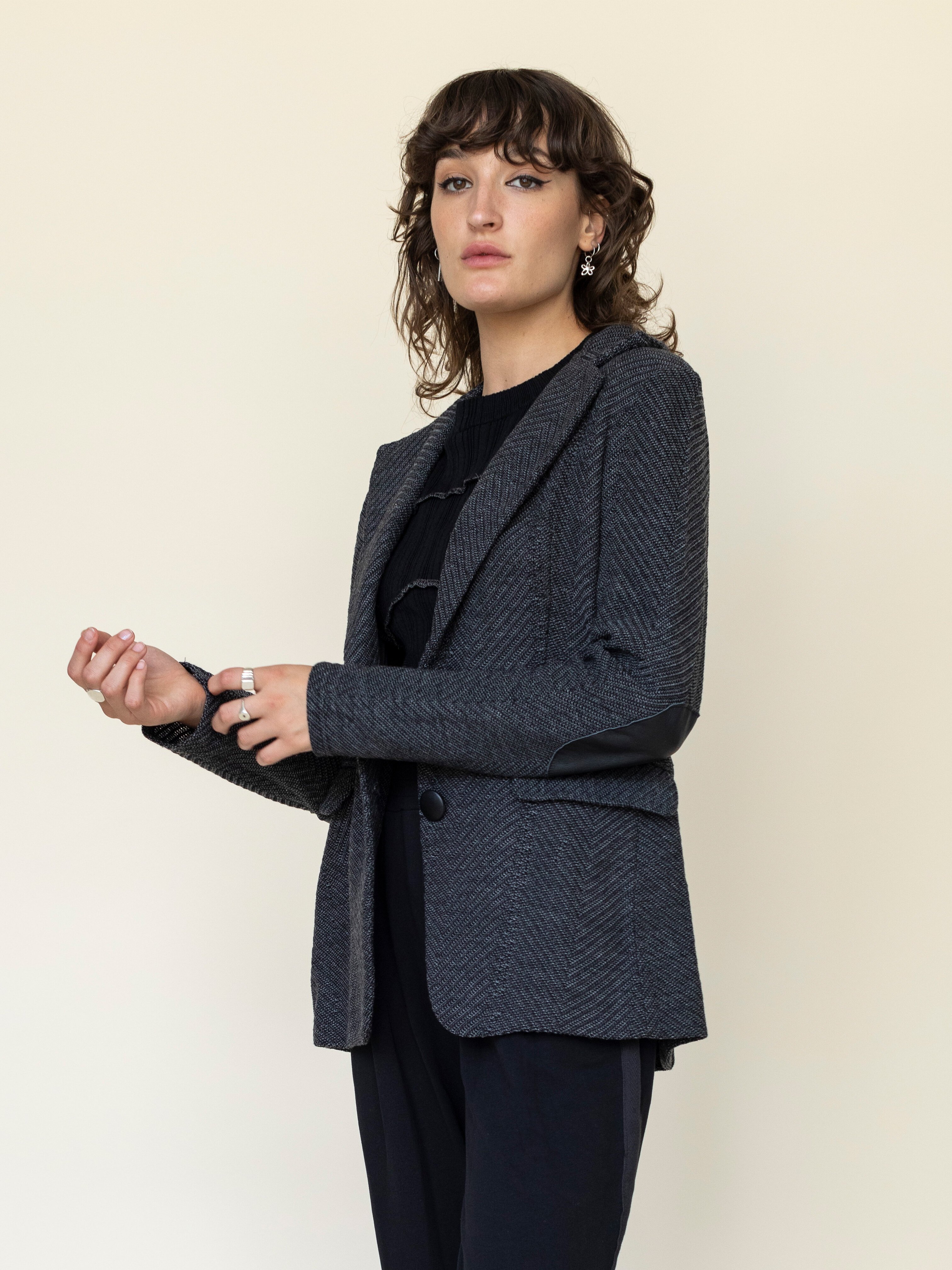 Sabatini CHEVRON PATCHES JACKET - Jackets & Coats : Diahann Boutique ...