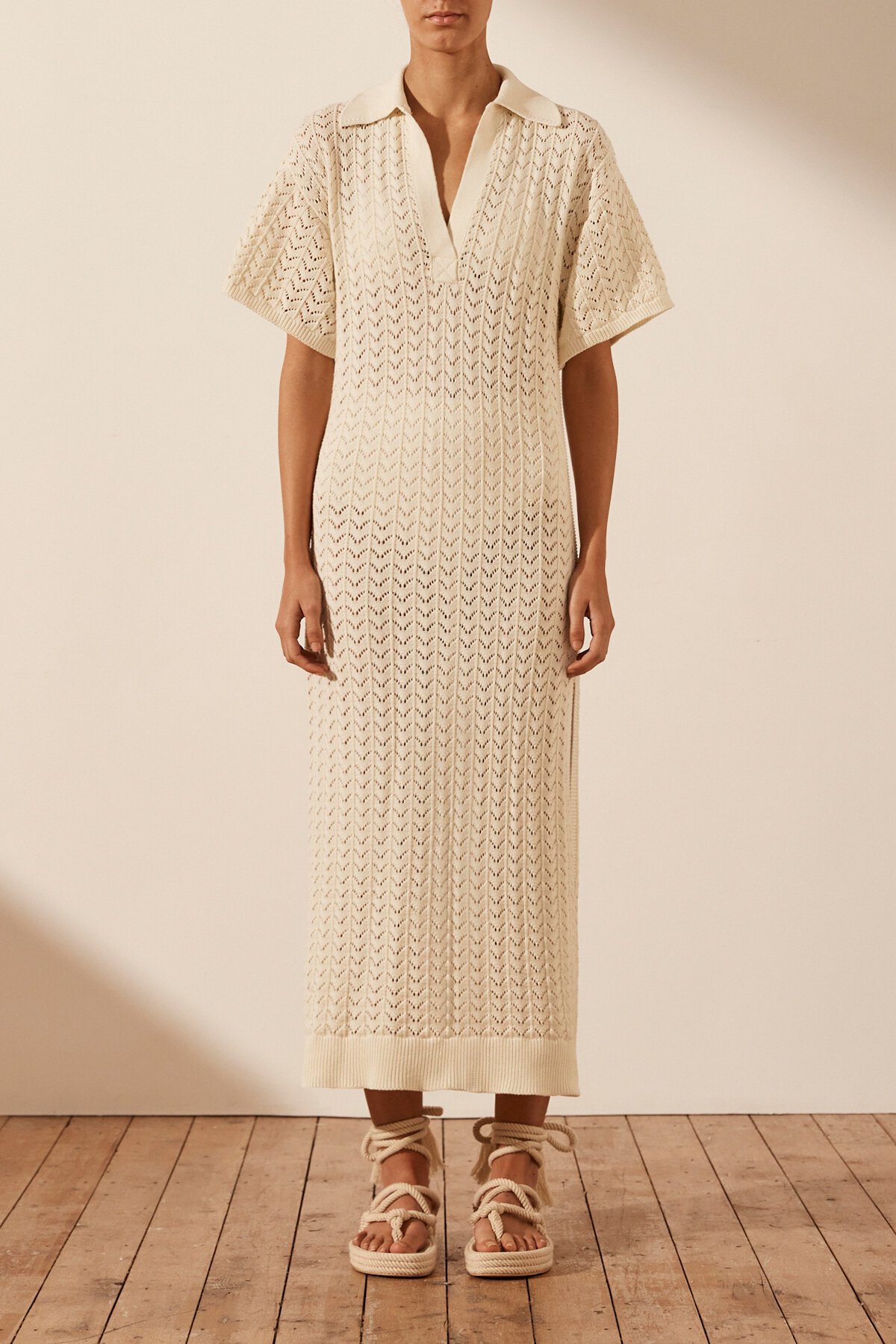 Shona Joy MIKALA CROCHET POLO MIDI Dress - Dresses : Diahann Boutique ...