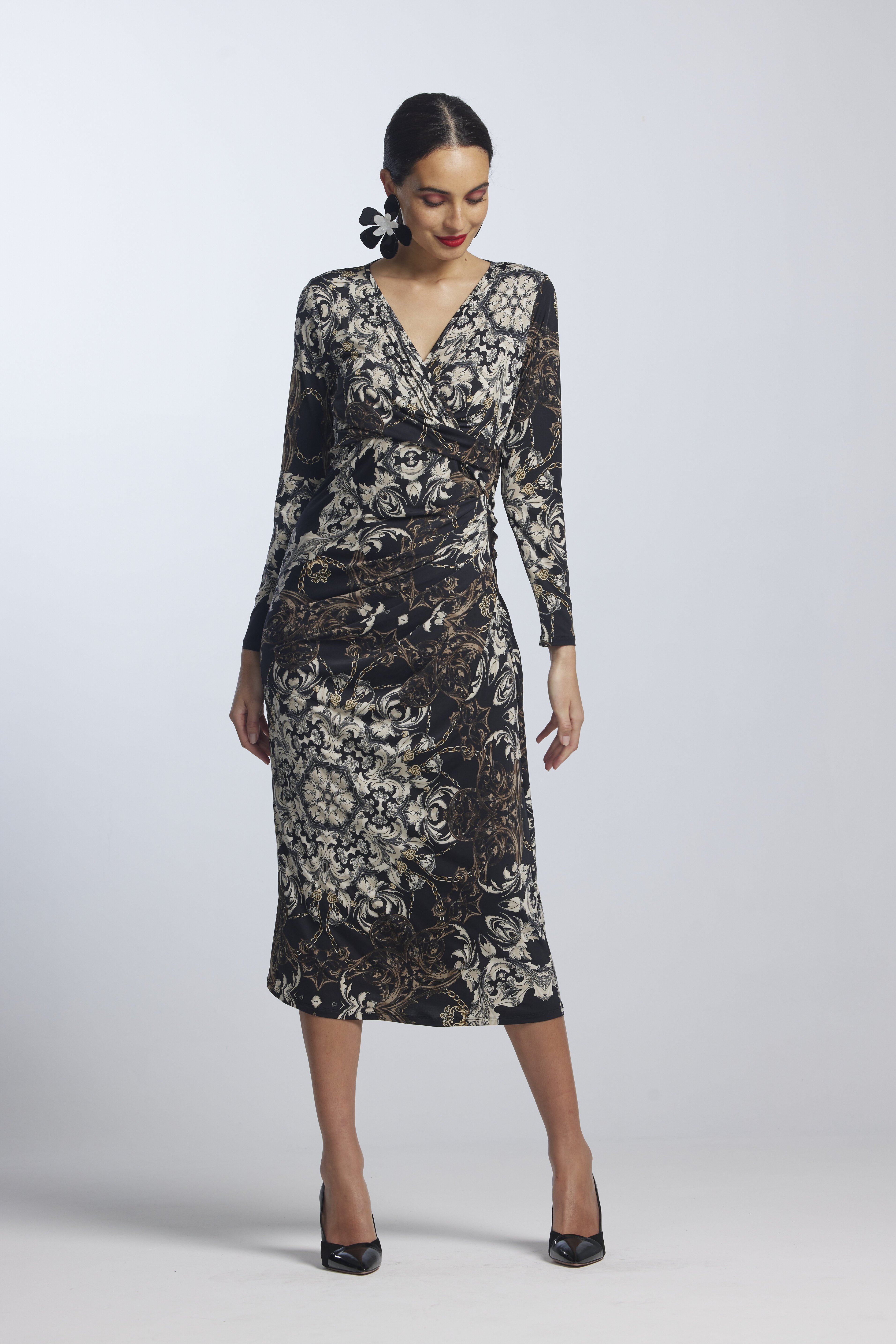 Paula Ryan VENEZIA SIDE GATHERED CROSSOVER Dress - Dresses : Diahann ...