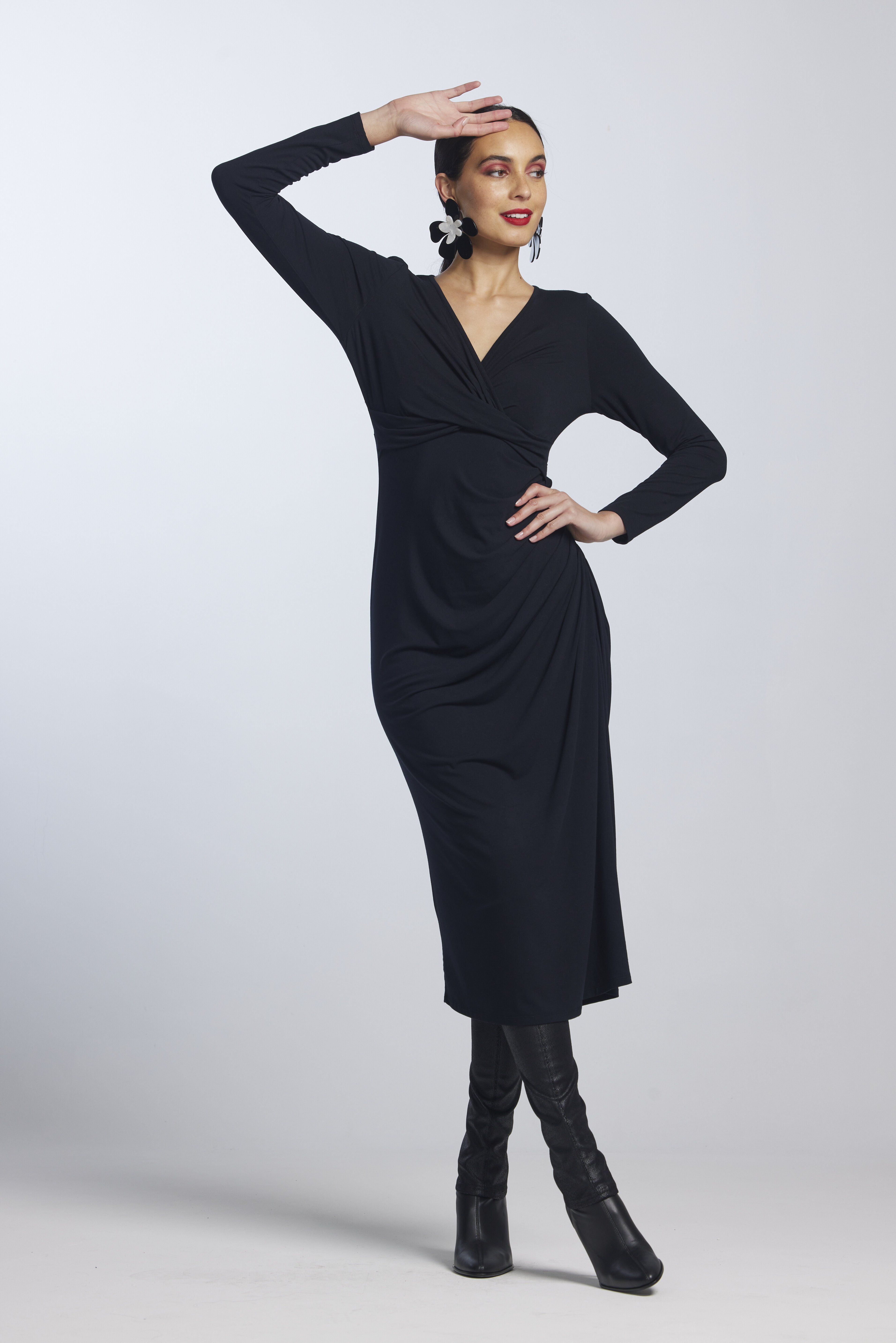 Paula Ryan SIDE GATHER CROSSOVER Dress - Brand-Paula Ryan : Diahann ...