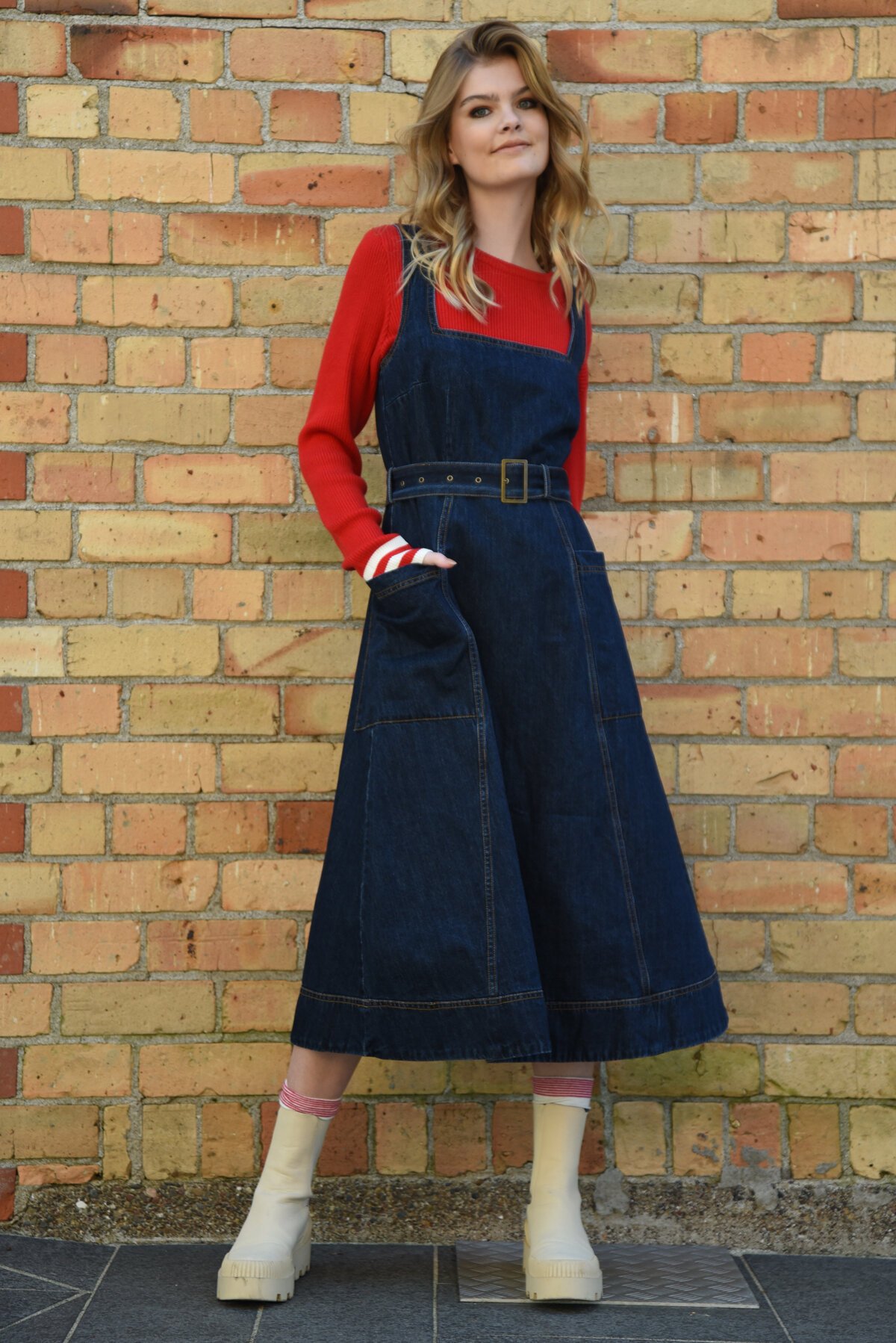 Cooper PEARD WITH DENIM Dress - Dresses : Diahann Boutique - COOPER PF23