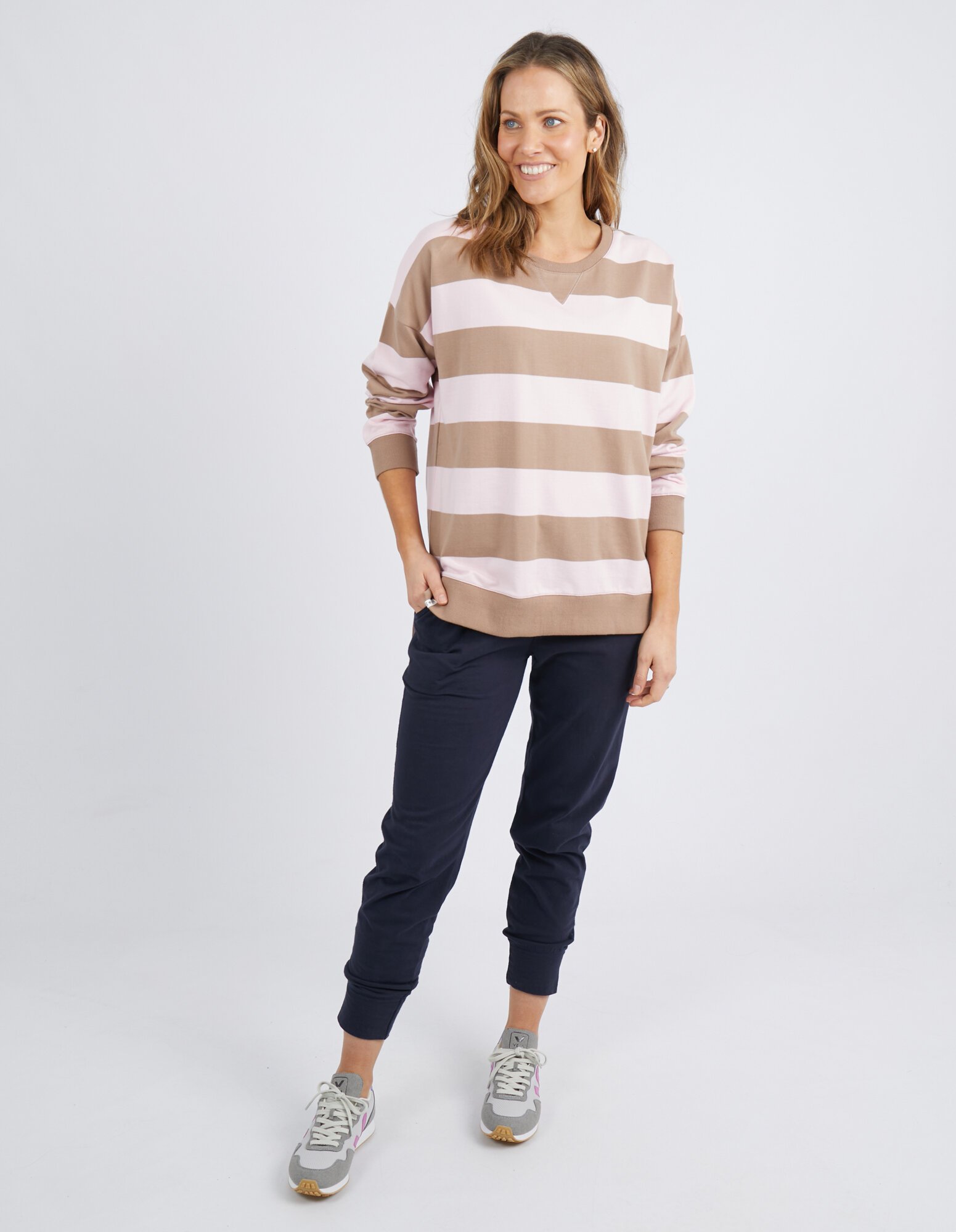 Elm BILLIE BLOCK STRIPE Crew - Tops : Diahann Boutique - Elm W23
