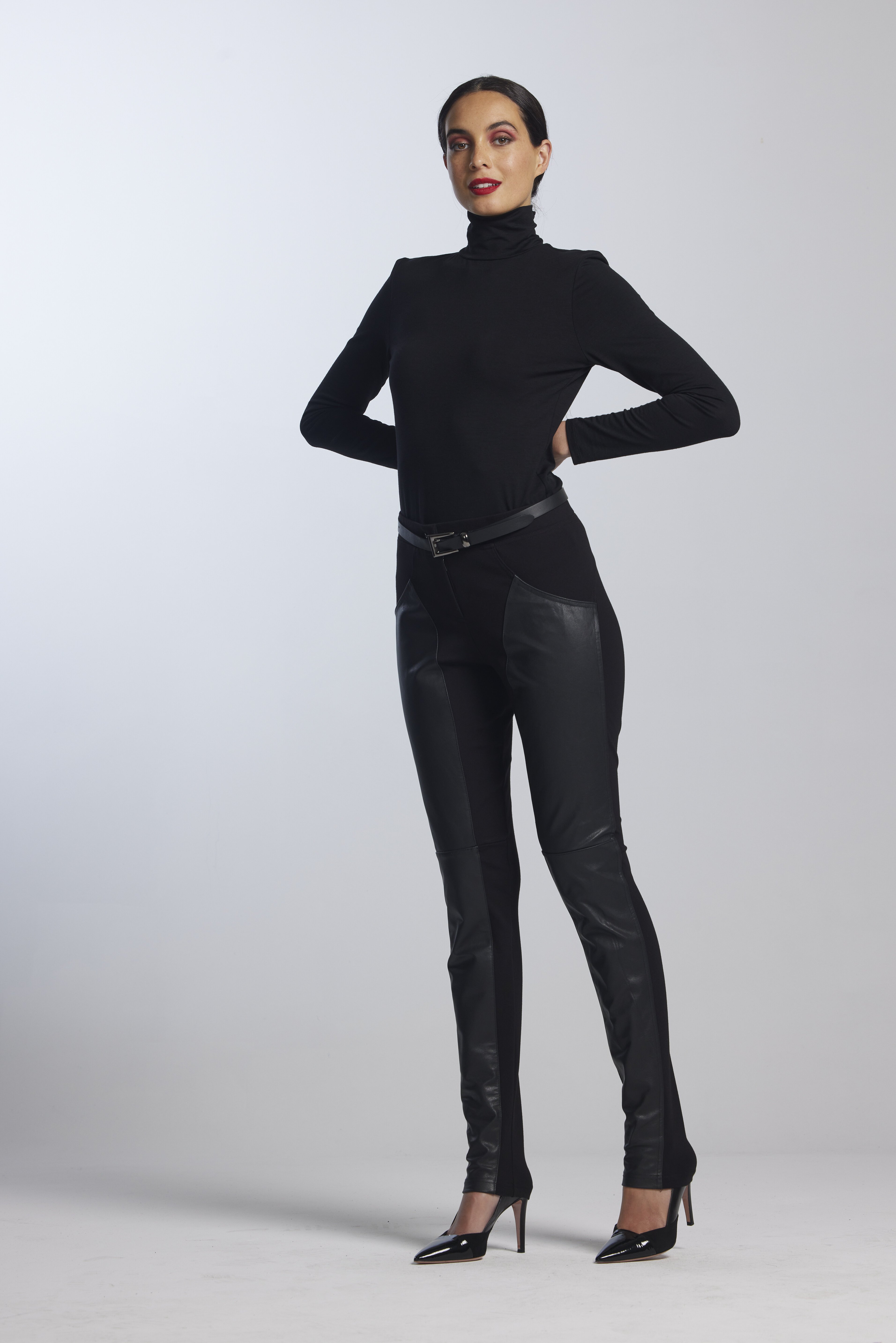 Paula Ryan LEATHER FRONT CURVE SEAM Jean - Pants : Diahann Boutique ...