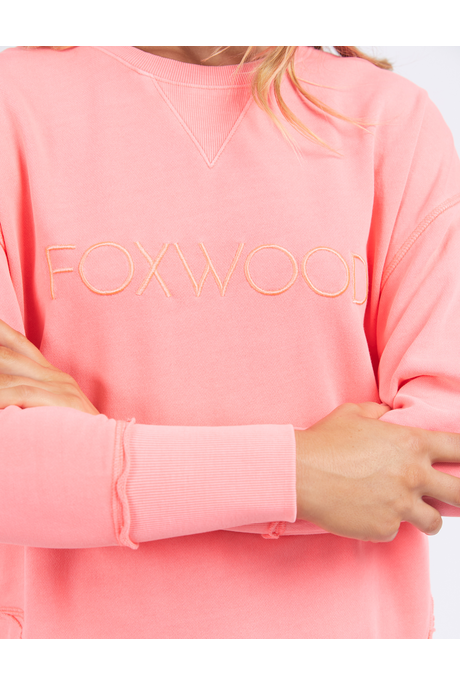 Foxwood NEON PINK SIMPLIFIED Crew - Tops : Diahann Boutique - Foxwood S24